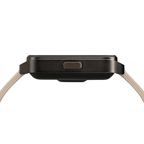iConnect by Timex TW5M31800 Classic Square Gunmetal Smartwatch, Beige Silicone Strap