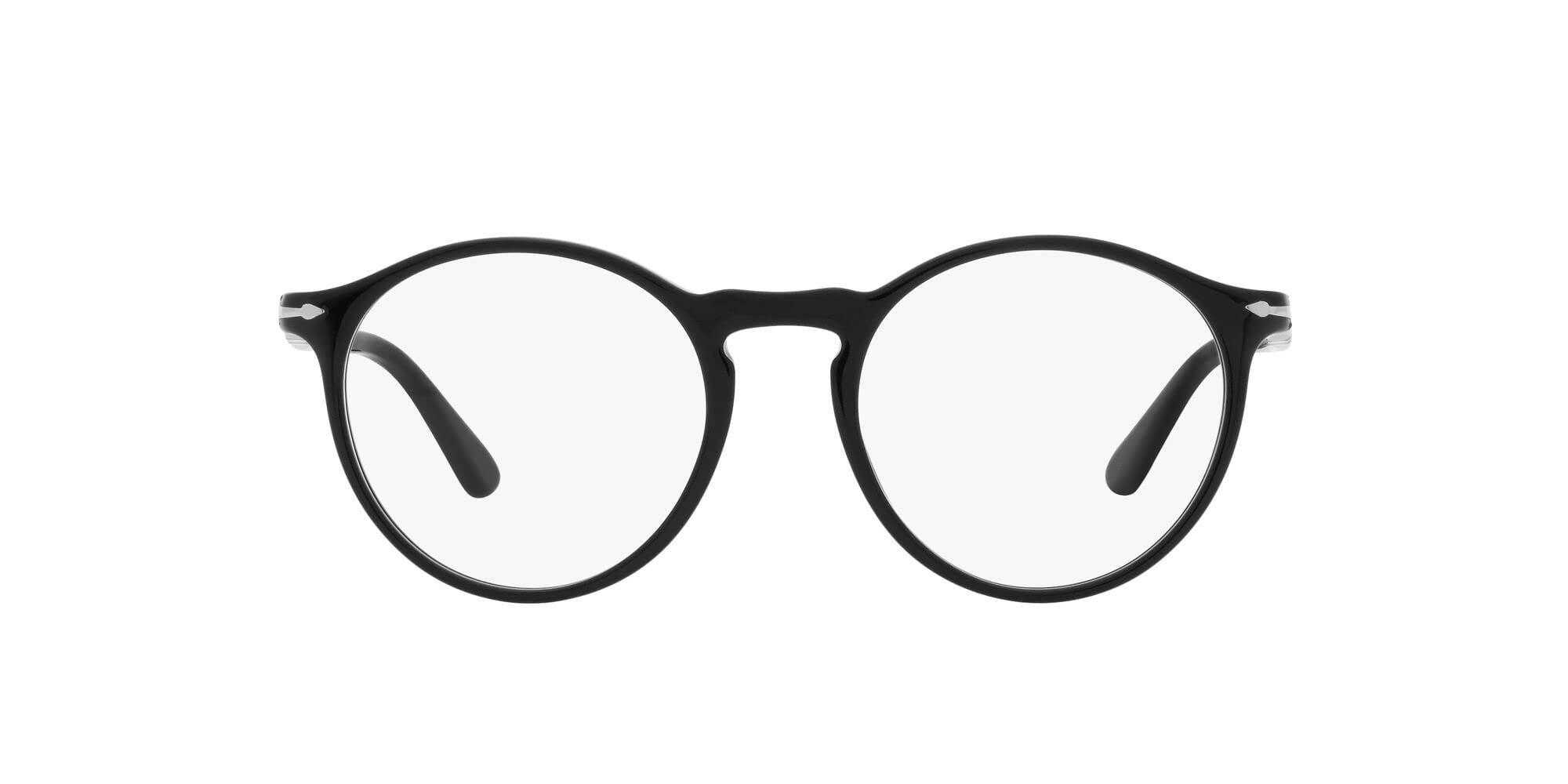 Persol PO3285V Round Prescription Eyewear Frames, Black/Demo Lens, 50 mm