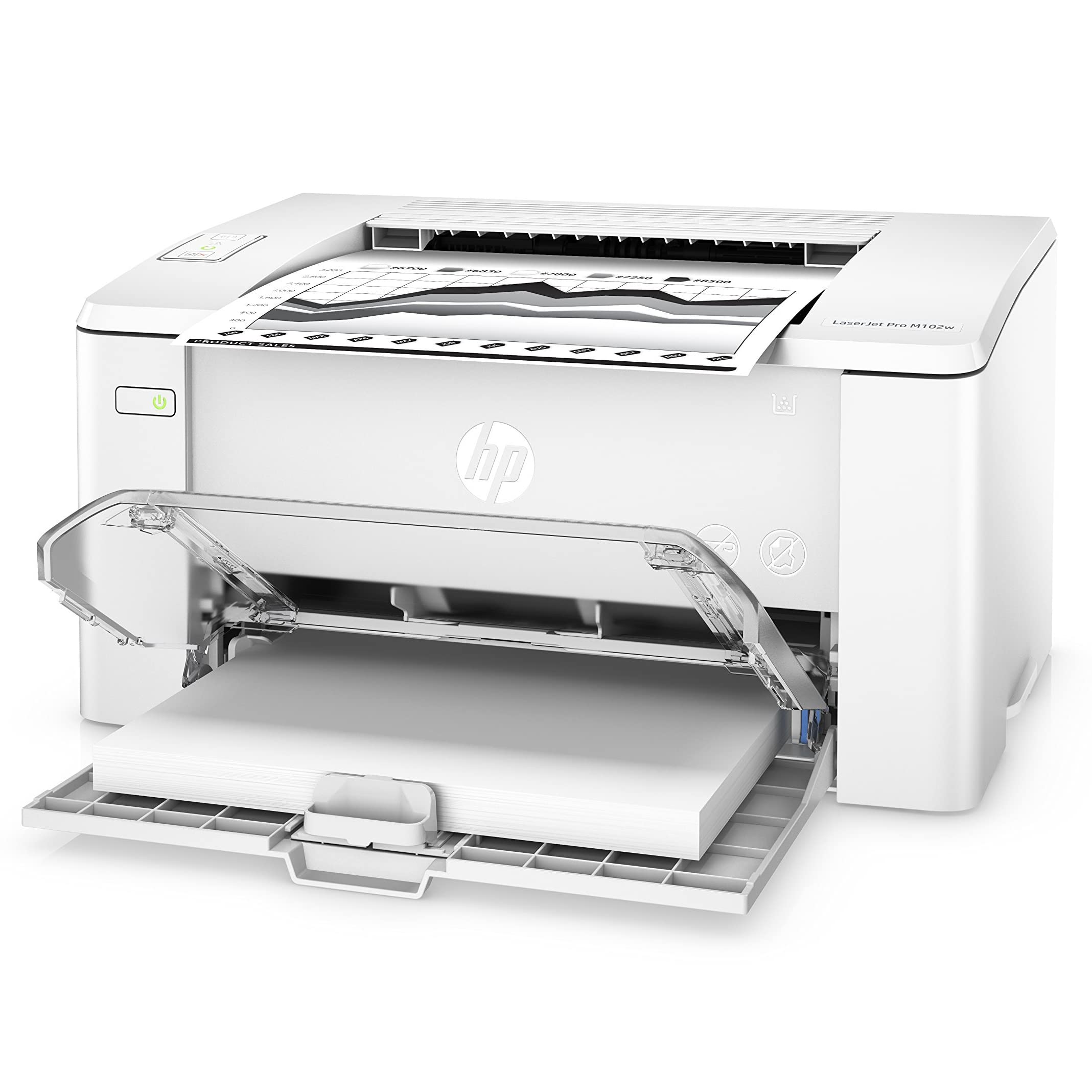 HP Laserjet Pro M102w Wireless Monochrome Single-Function Laser Printer - Print only - 23 ppm, 600 x 600 dpi, Manual Duplex Printing, 8.5 x 14, LED Control Panel, Wi-Fi, USB