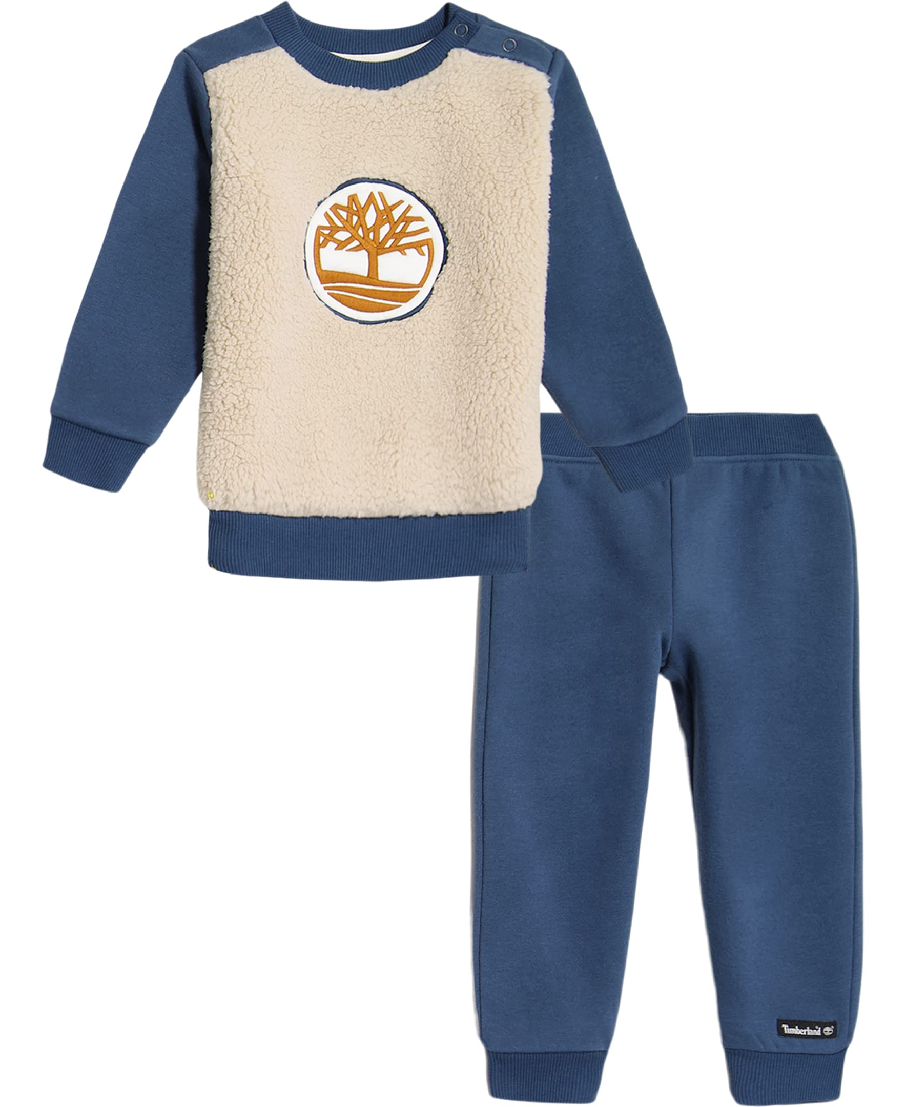 Timberland Baby Boys 2 Pieces Pant Baby and Toddler Layette Set, Denim/Oatmeal, 12M US