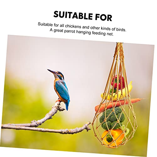 YARNOW Large Vegetable Duck Cabbage Supplies Holder Net Yellow Treating Chicken Bag Poultry Skewer S Parrot Hanging Foraging Cocks Birds Pet for Tool Feed Feeder Food Feeding Cotton