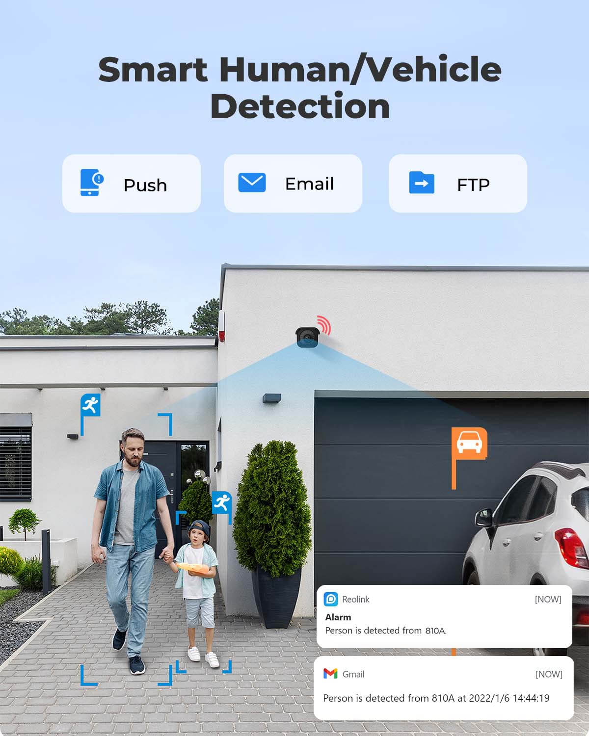 REOLINK 4K Security Camera Outdoor System, Surveillance IP PoE Camera with Human/Vehicle Detection, 100Ft 8MP IR Night Vision, 4X RLC-810A (Black), 4X RLC-810A Bundle 1x RLN16-410