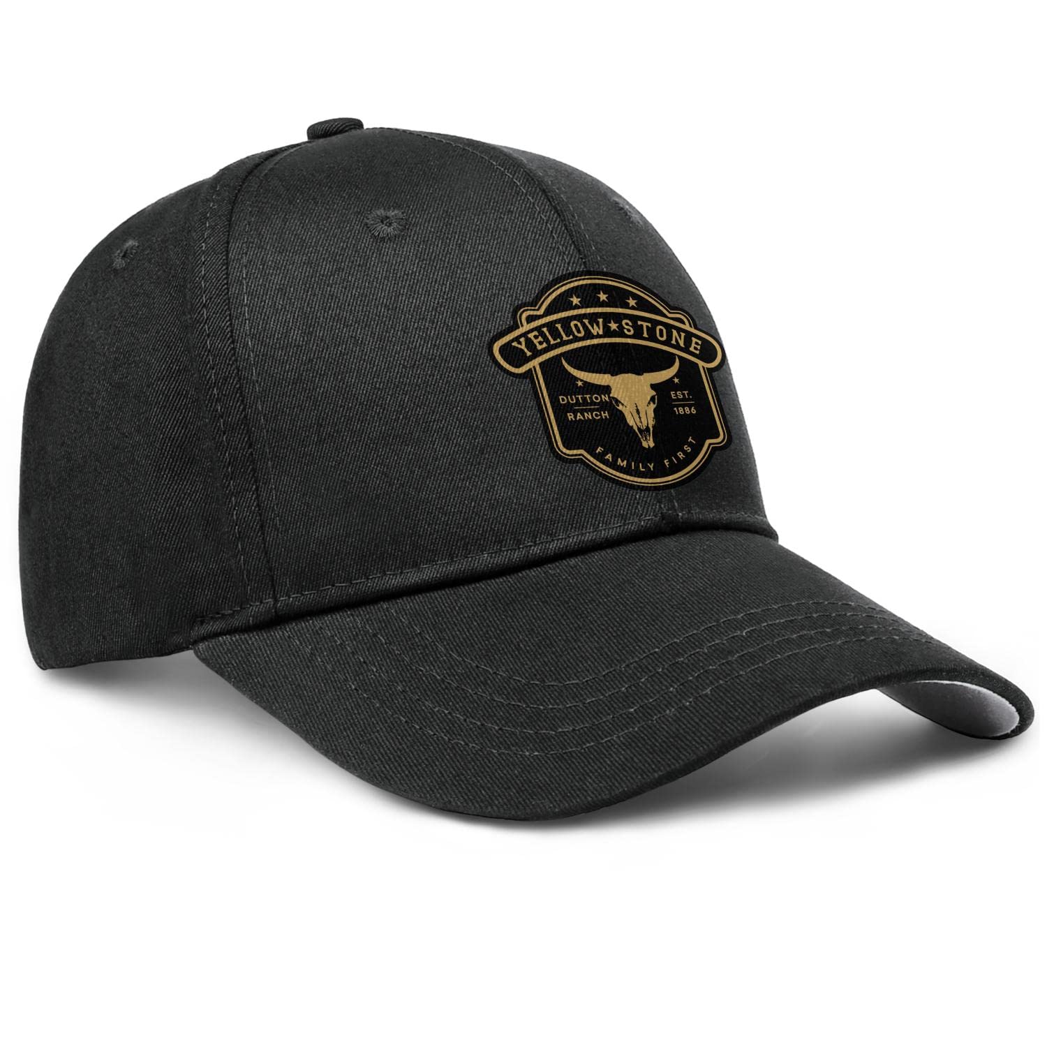 PIONISM Men's Adjustable Hat Black Hat (Dutton Ranch 1886)