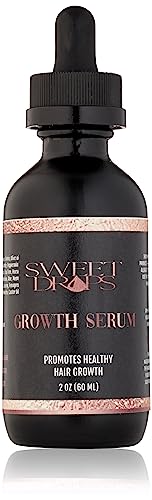 Sweet Drops Hair Regrowth Oil | Great for natural & protective styles | Combats Alopeica & Dandruff | Promotes Healthy hair & scalp | Family friendly (2 oz Glass Bottle w/dropper)