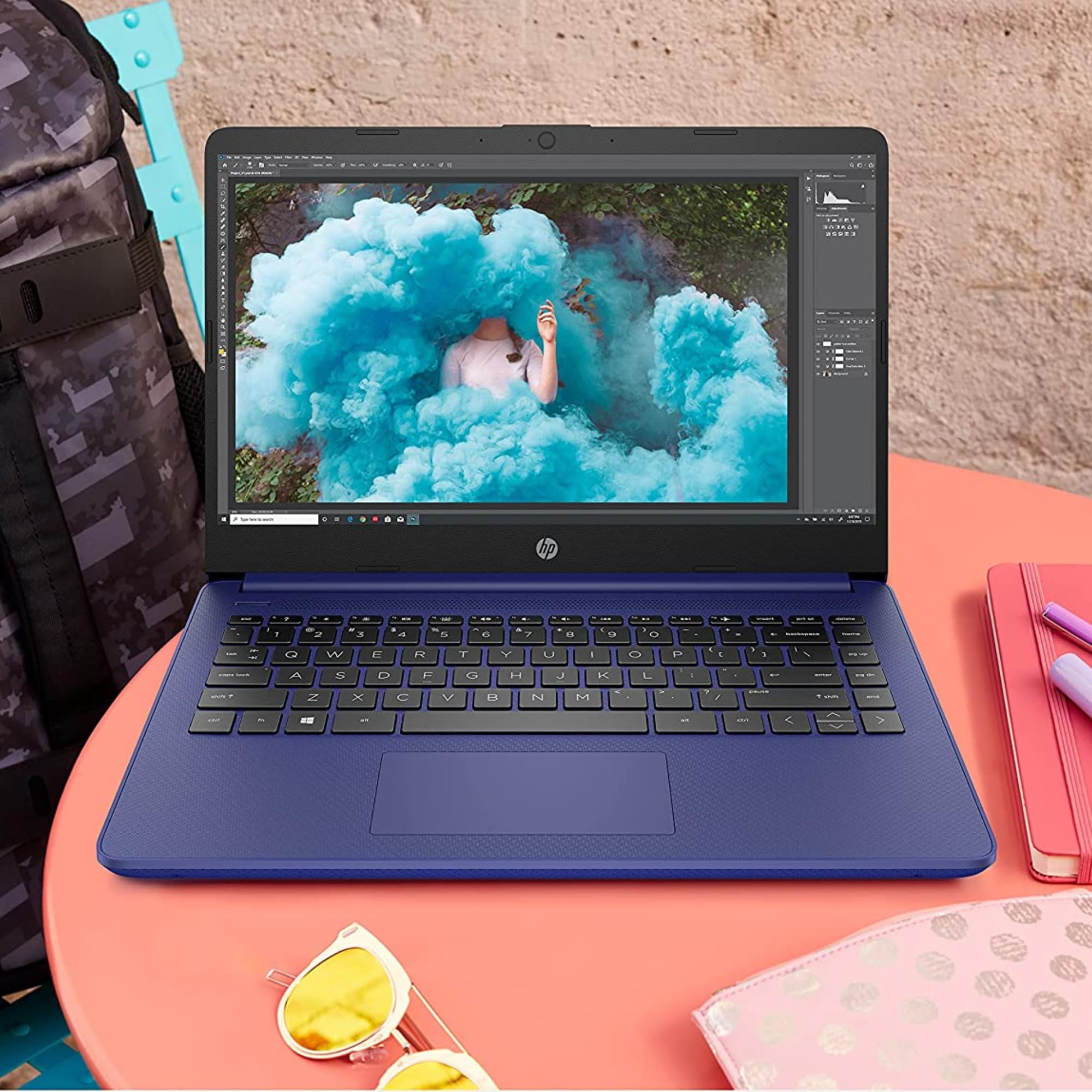 hp Stream Laptop, 14" HD Display, Intel Celeron N4020 Processor, 8GB Memory, 128GB Storage (64GB eMMC + 64GB card), 1-Year Office 365, Webcam, HDMI, Wi-Fi, USB-C, Windows 11 Home, Indigo Blue, JVQ MP