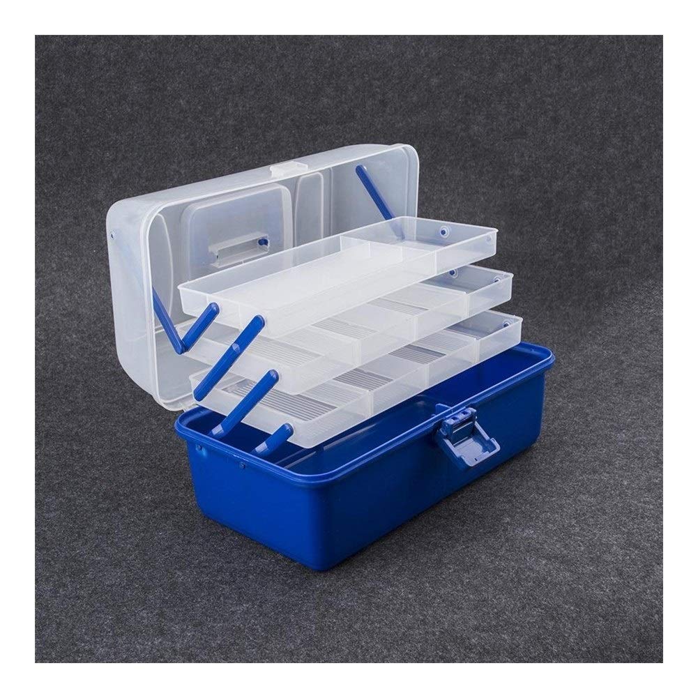 KOVOSCJ Fishing Tackle 3 Layer 301814CM Large Fishing Box Plastic Multifunctional Fishing Tackle Box Fishing Tool Case Storage Container (Color : Four Tiered Large)