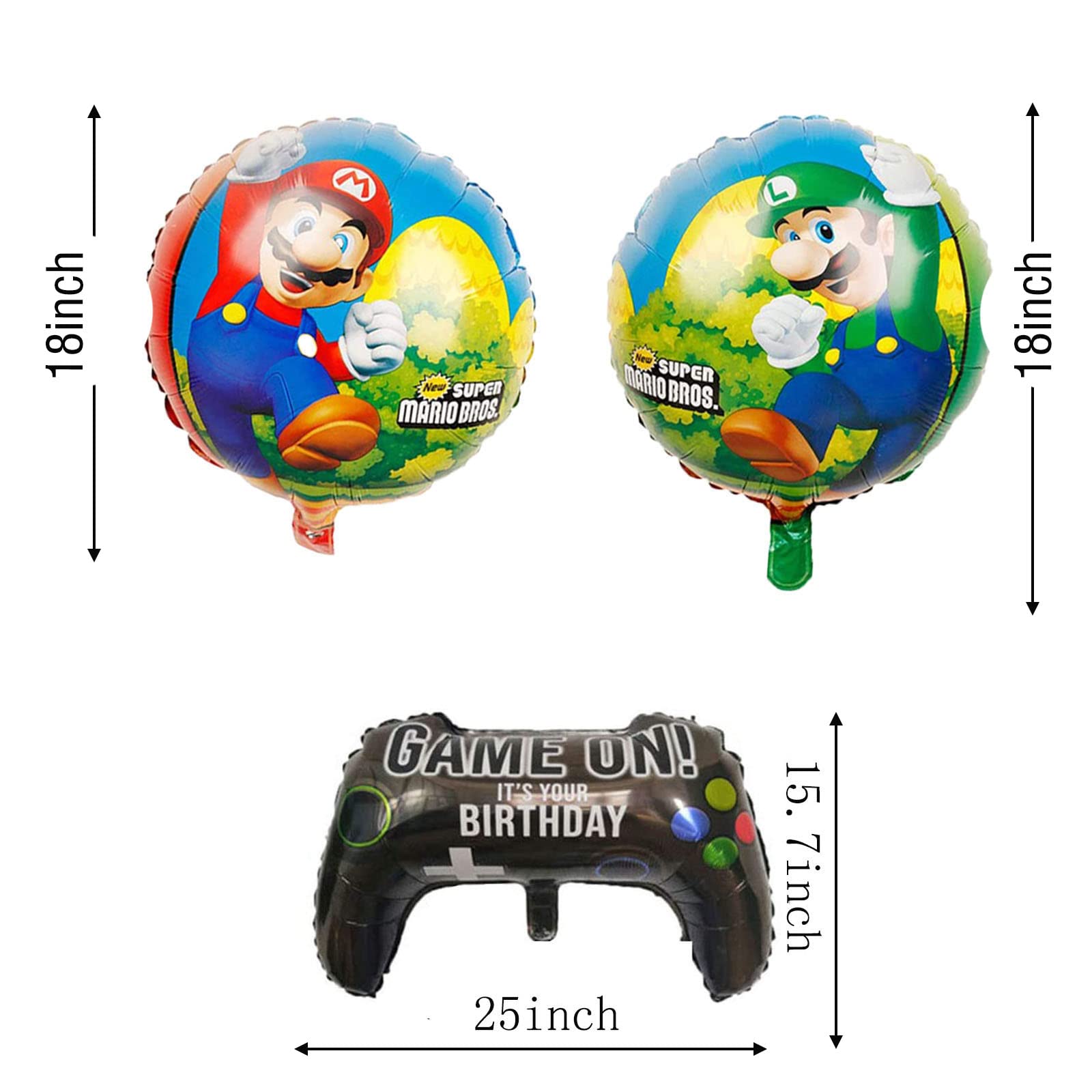 Mario Brothers Foil Balloons Mario Birthday Party Supplies 6th Mario Party Decorations for Kids Birthday (Mario 6th Birthday)