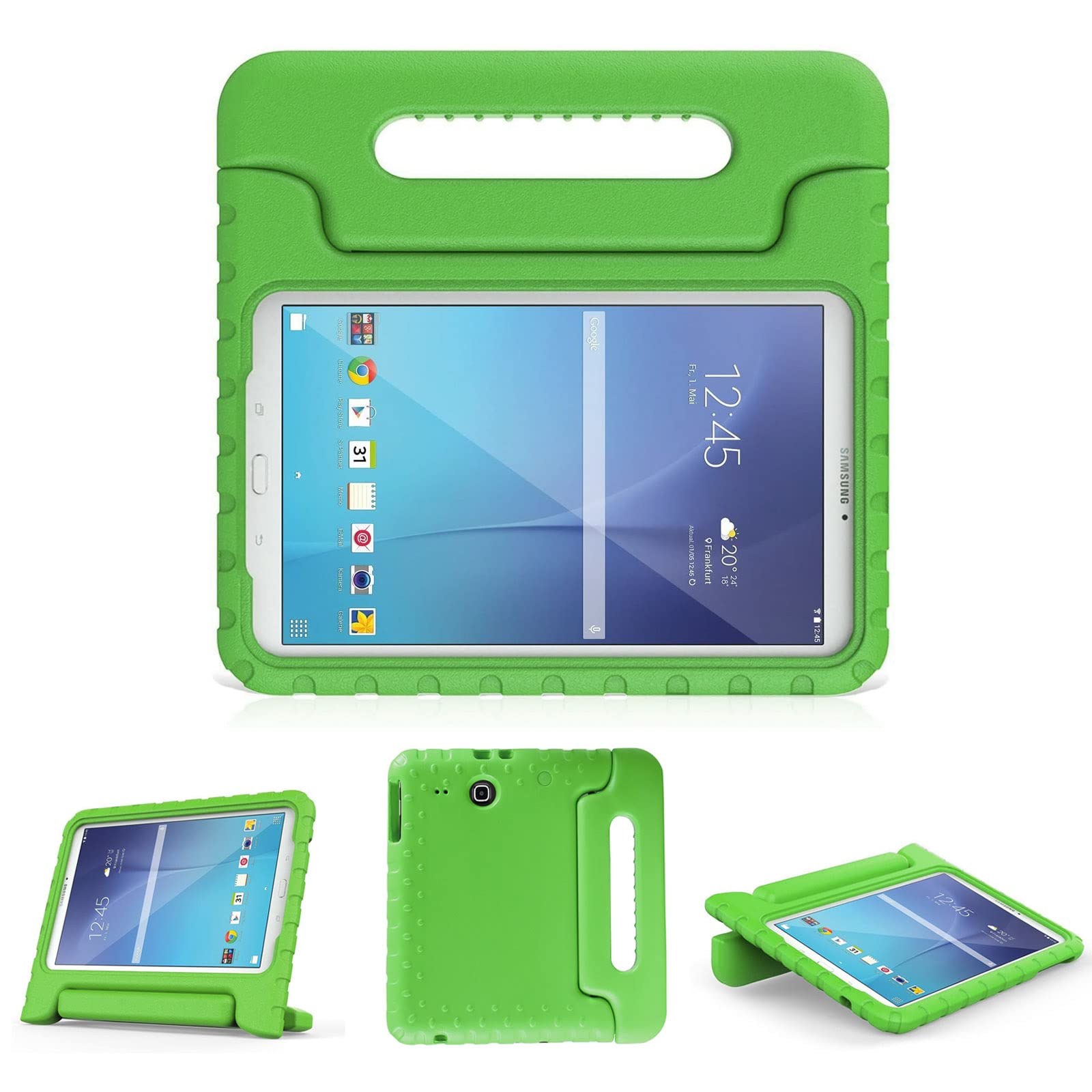 Viahoo Kids Case Cover for Samsung Galaxy Tab E 9.6-inch Released 2015 Tablet (SM-T560/T561/T565/SM-T567V) Kids Proof & Shockproof Foam Cover Protective Case Lightweight Durable, Green