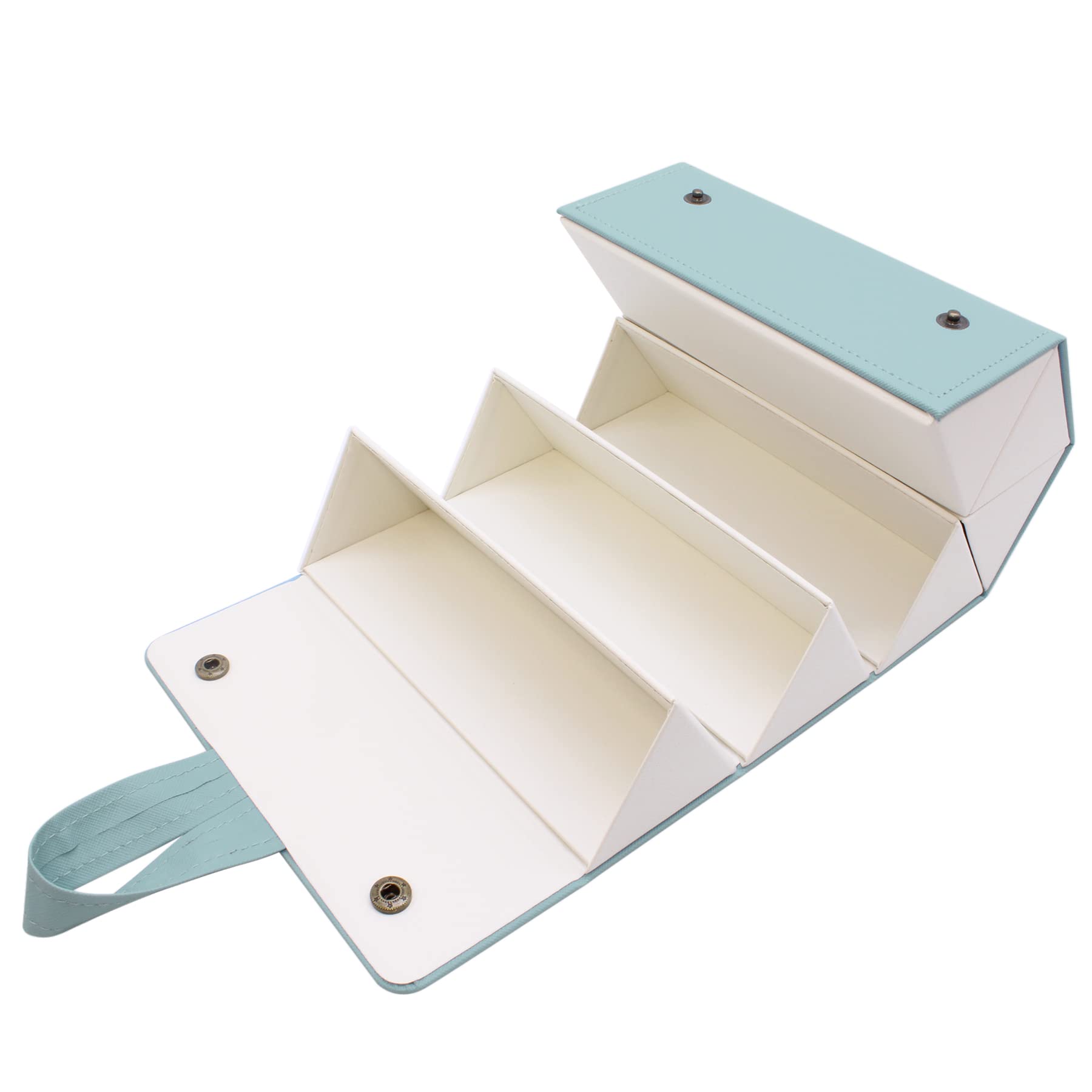 MAFENLY six Optical glasses case Small sunglasses storage box, 6 sockets pu foldable glasses display box (6 PACK shiziwen bule 2)