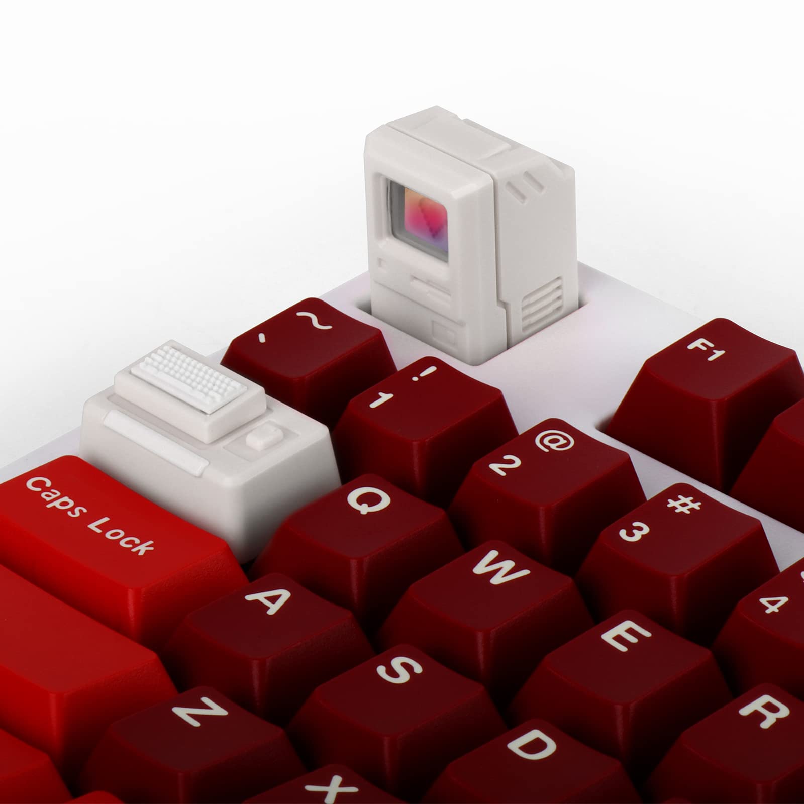RunJRX Esc keycap and Tab keycap for Custom keycaps,Retro Magnetic Light Transmission Design,for Mechanical Gaming Keyboards Switchs(Gray)