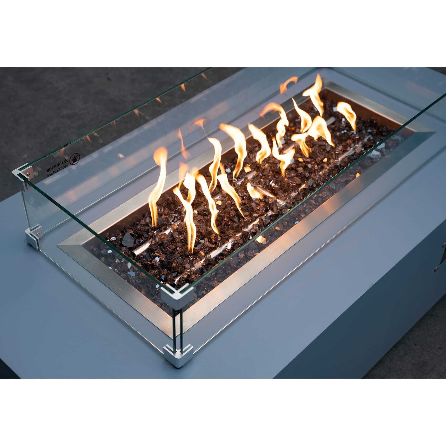 Stanbroil 10-Pound Fire Glass - 1/4 inch Reflective Tempered Fire Glass for Fireplace Fire Pit, Bronze Reflective