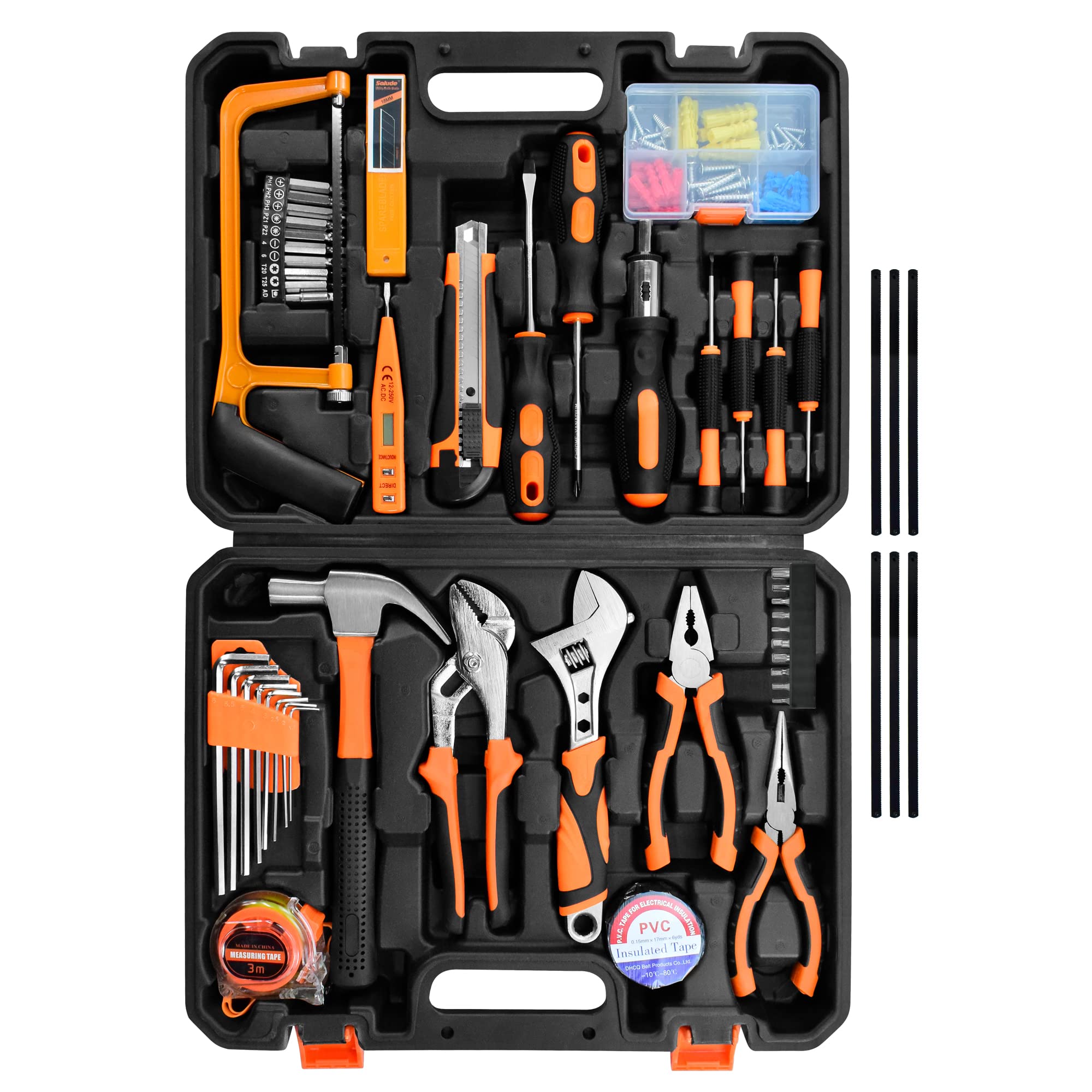 SOLUDE Tool Set,148-Piece Home Repair Tool Kit for Men Women College Students,Household Basic Hand Tool Sets with Case for Home Maintenance & DIY Projects