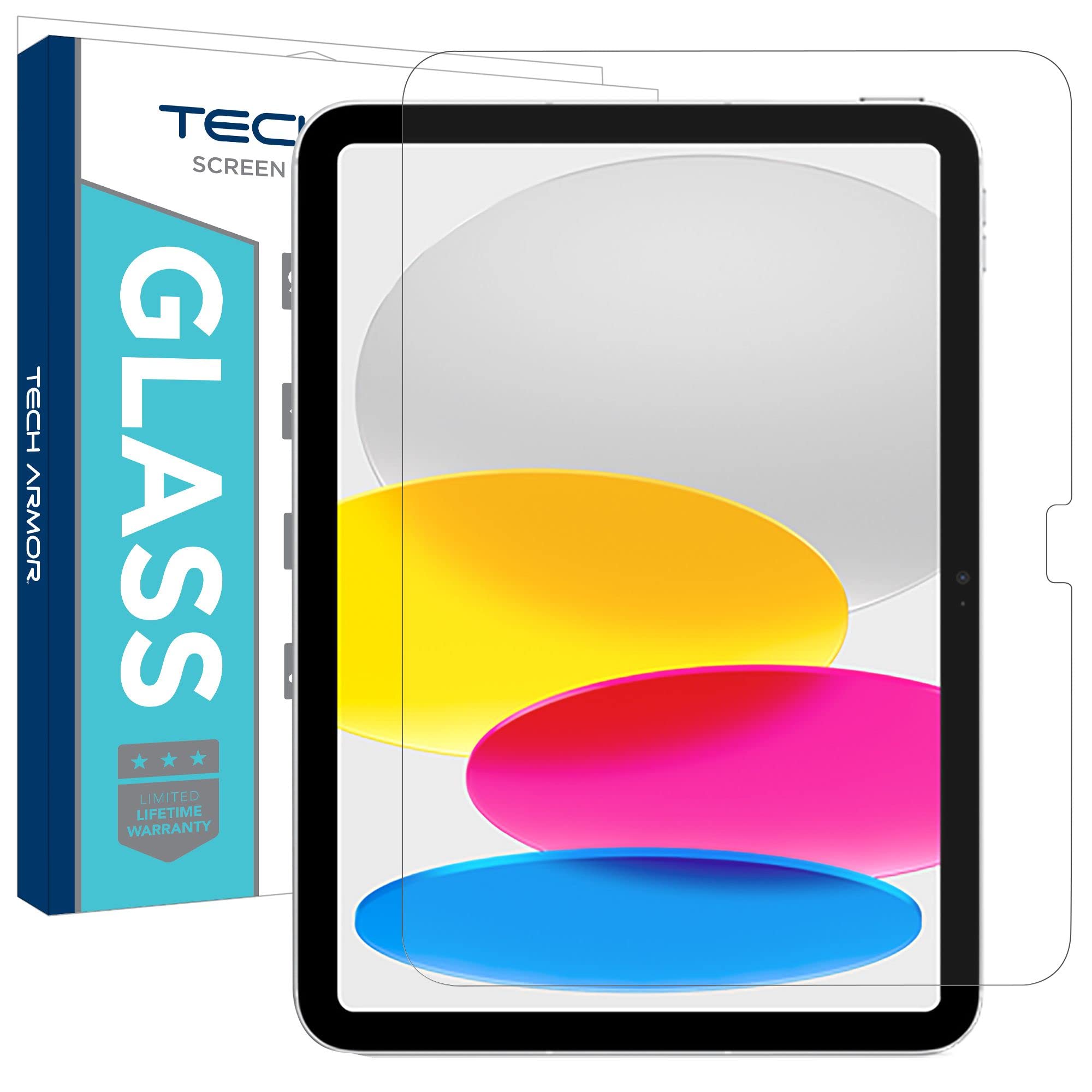 Tech Armor Screen Protector for Apple iPad 10th Gen (2022) 10.9 Inch, Face ID Compatible - Ballistic Tempered Glass (1 Pack)
