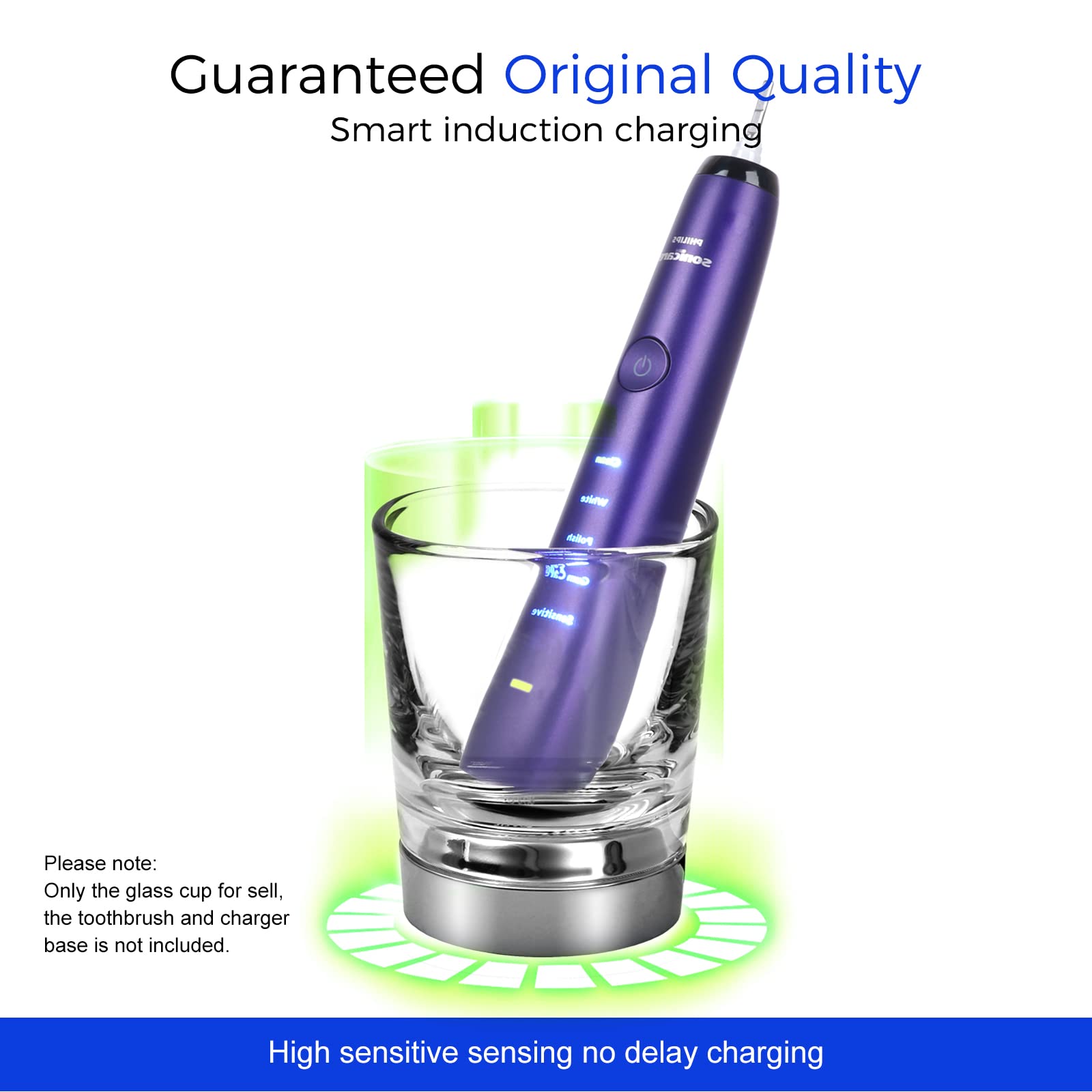 Replacement Charger Glass Cup Compatible with Philips Sonicare Electric Toothbrush HX9352 HX9360 HX9340 HX9900,Charging Base Glass Cup for HX9100 CBA1001 CBA2001 CBA3001