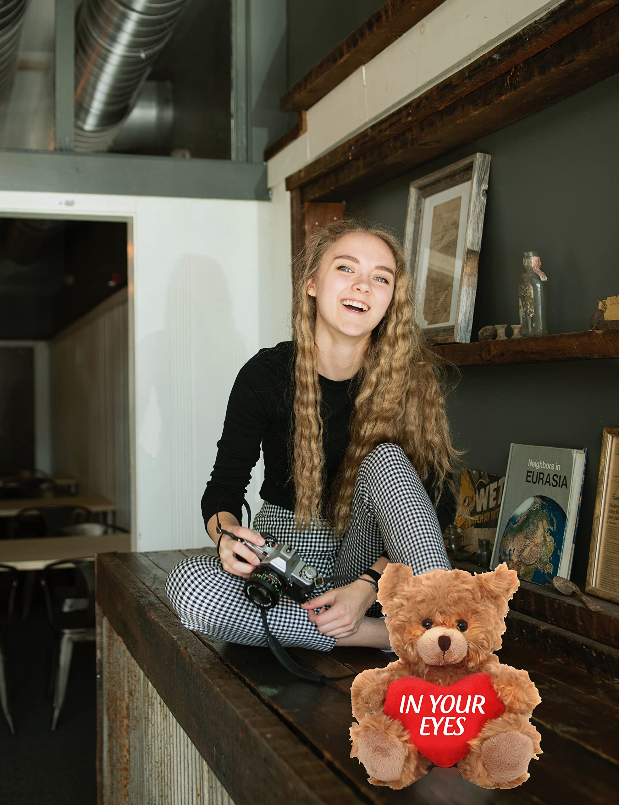Personalized Mocha Bear with Heart for Girls, Boys - Custom Plush Teddy Bear with Your Text Name
