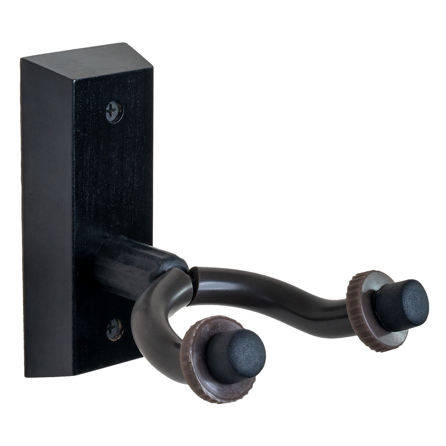 Mainstream Source® Guitar Hanger Cradle and Wall Mount – Guitar Hanger Wall Mount with Padded Cradle and Large Wooden Base, Great for Electric, Bass, or Acoustic Guitars (Black Wood, Pack of 1)