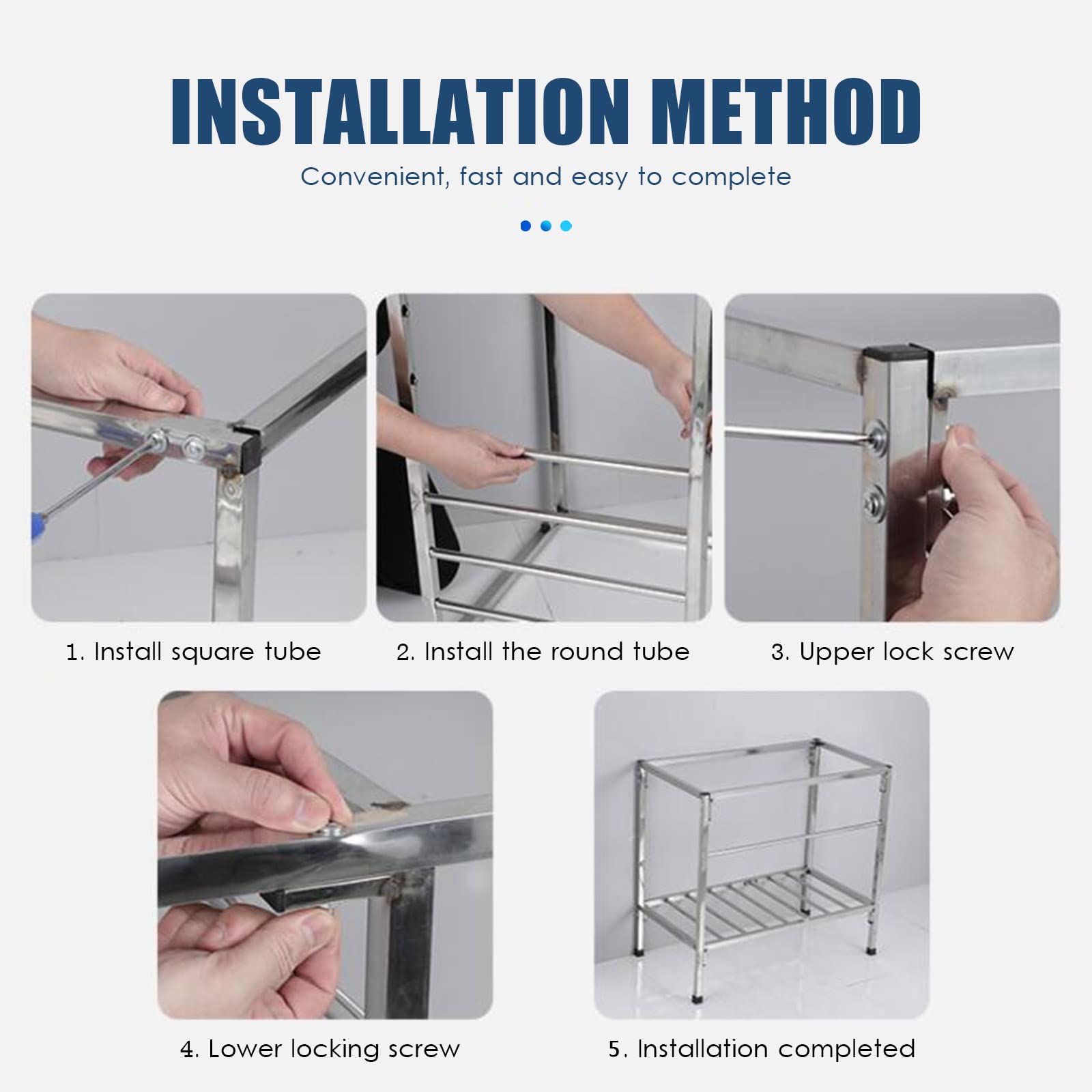 Outdoor Sink Single Bowl, Freestanding Stainless Steel Utility Sink With Hose Hook Up, Commercial Kitchen Sink with Hot and Cold Faucet For Restaurant, Bar, Laundry, Garage, Backyard