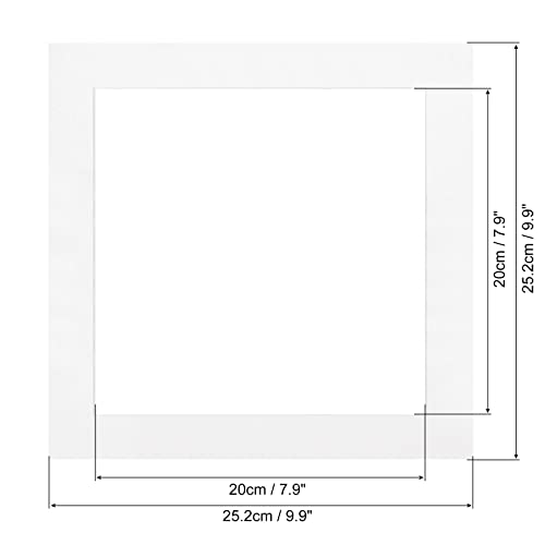 uxcell 9.9" x 9.9" Picture Mat, Core Bevel Cut Frame Mattes for 8" x 8" Photos Pictures Artwork Painting Display, White 5 Pcs