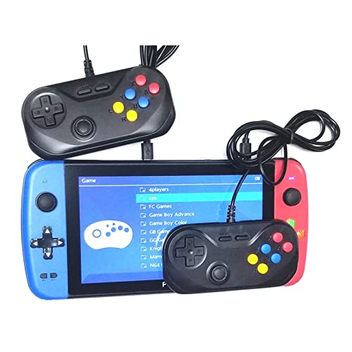 PS7000/Q900 7 "console With 2 Gamepads 64/128GBMAME/CPS/NEOGEO 100 Ps1 Games ( Color : BlueRed 128GB )