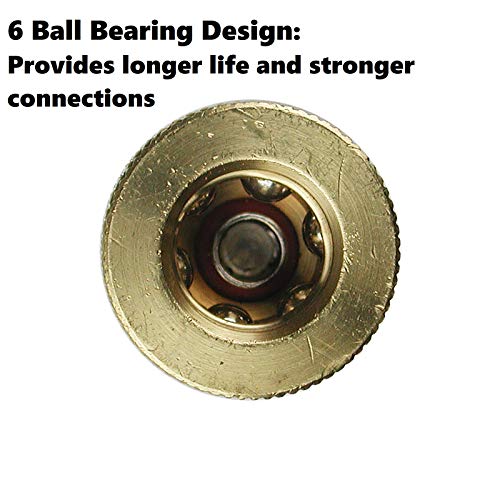 Primefit M1406-5 3-Way Hex Style Air Manifold with Industrial 6-Ball Brass Couplers, 1/4"