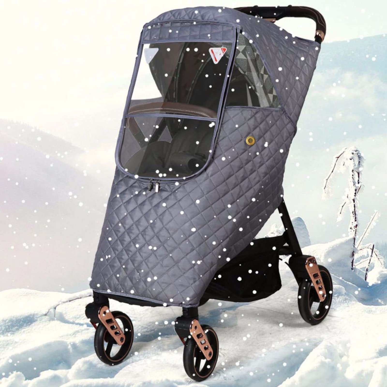 Stroller Rain Cover Universal Warm Quilted Weather Cover Protect from Rain Sun Snow Wind Dust for Baby Stroller Pushchair