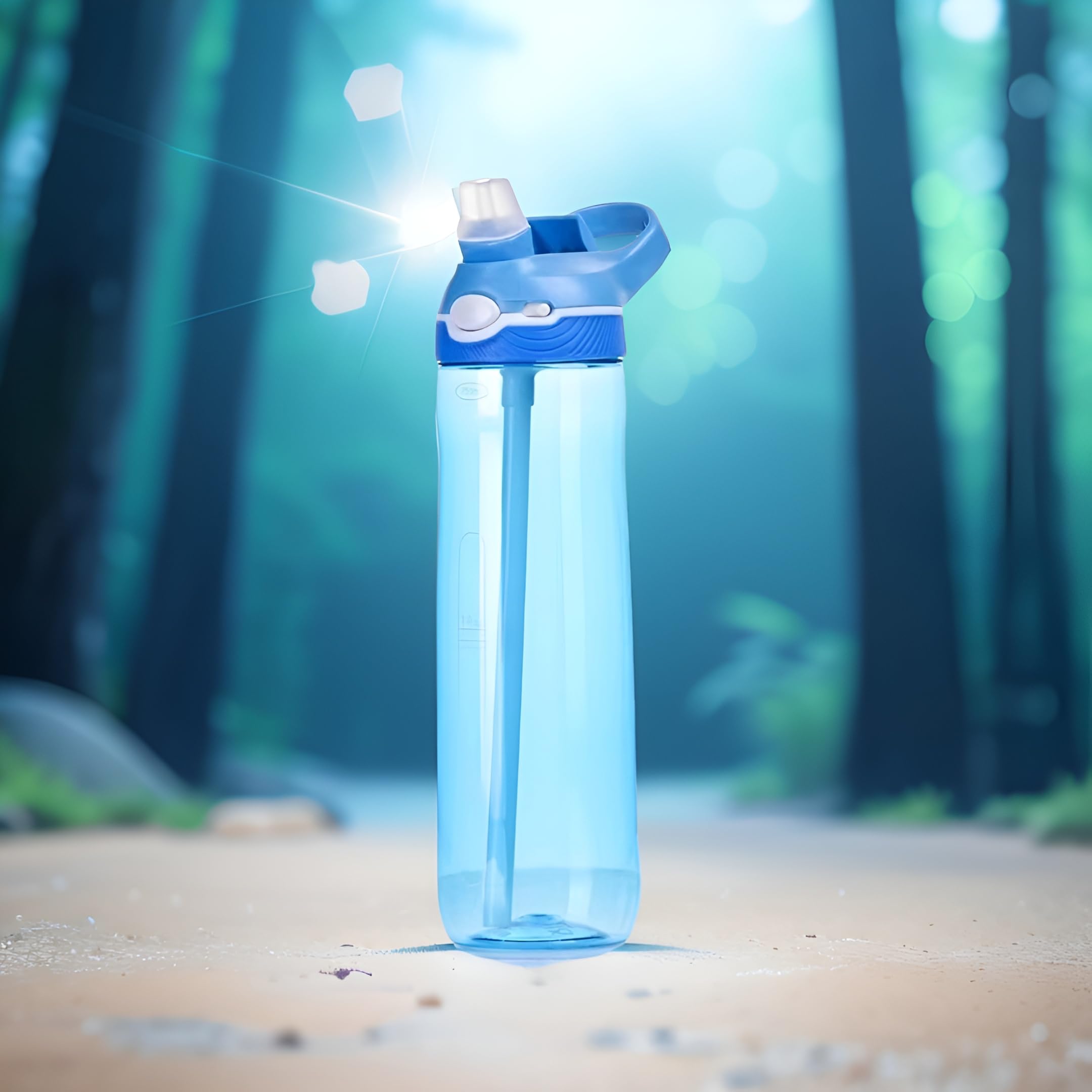 LBRG Water bottles with Locking Lid,Travel water bottle,Water bottle with straw,and Sports water bottle with Clip handle- Tritan water bottle(Blue)
