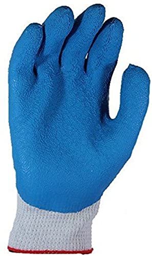 SHOWA Atlas 300 Natural Latex Palm Coated General Purpose Work Glove, Blue, Large (Pack of 12 Pair)