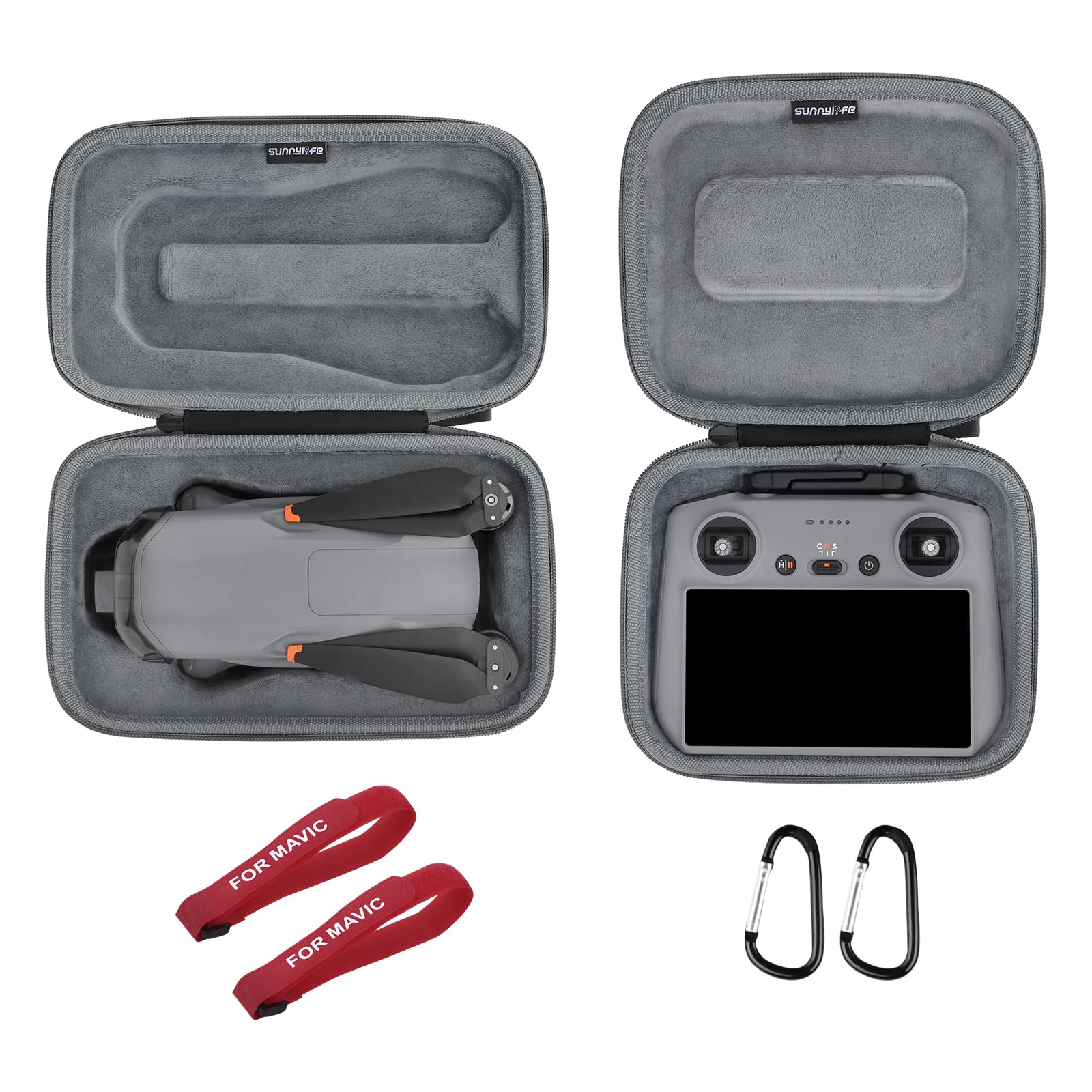 iEago RC Air 3 Drone Body Carrying Case + Controller Portable Storage Bag for DJI Air 3 with DJI RC 2, Travel Hard Shell with Carabiner and Nylon Propeller Holder Strap Accessories