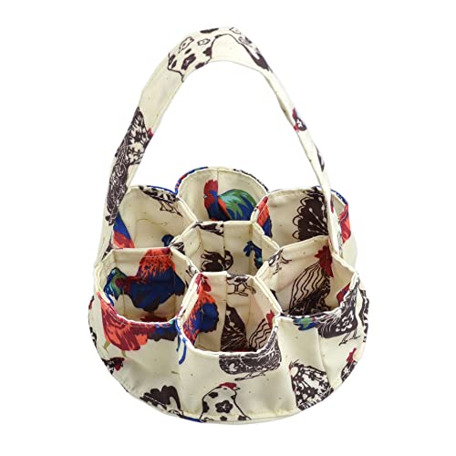 pranovo Mini Eggs Collecting Basket Eggs Gathering Basket with 7 Pouches for Chicken Hen Duck Goose Eggs Housewife Farmhouse Garden