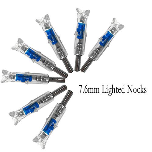 JIANZD Archery Lighted Nocks for Arrows with .204"/.244" Inside Diameter 6Pcs (Blue)