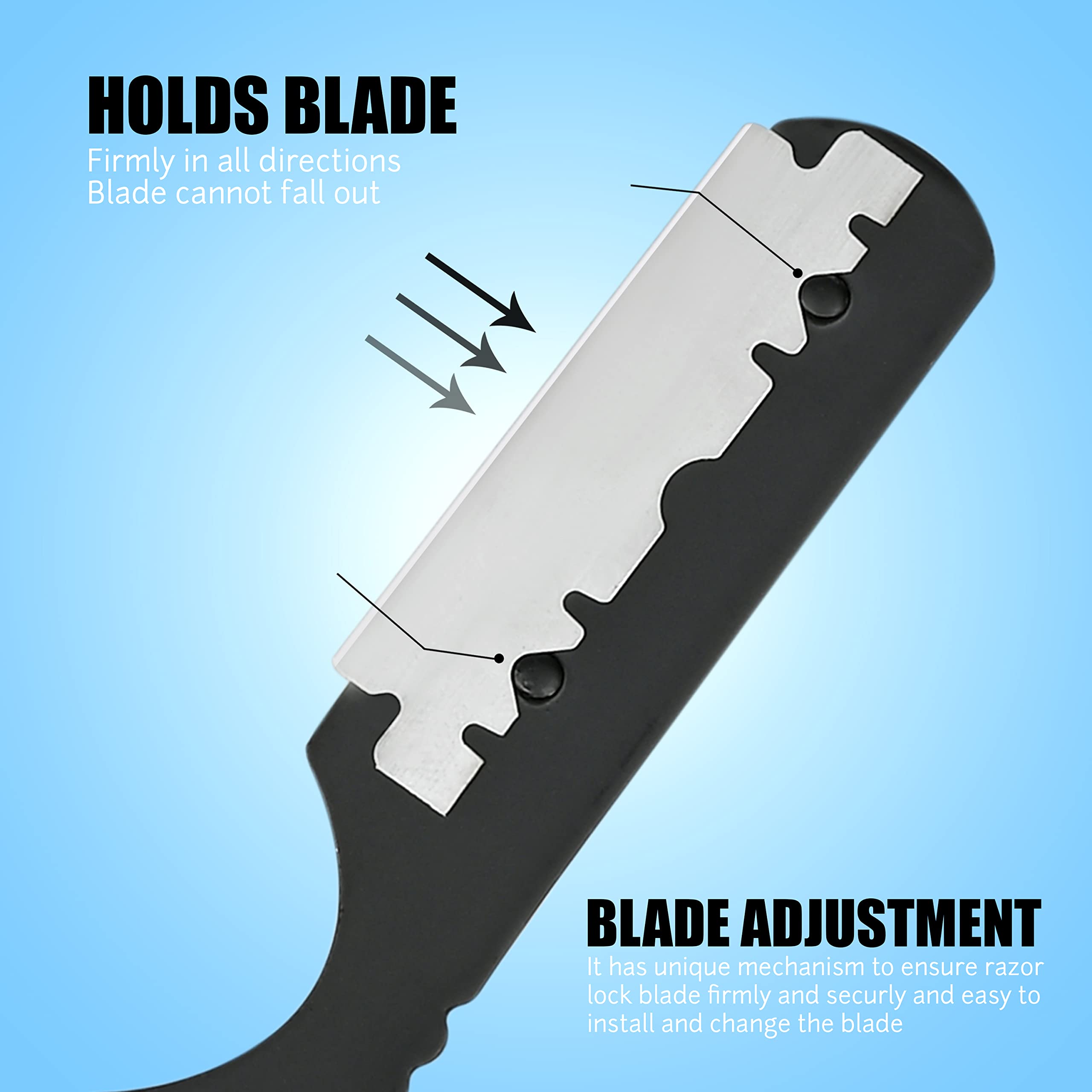 Straight Razor for Men, Blade Razors for Men (Matte Black)