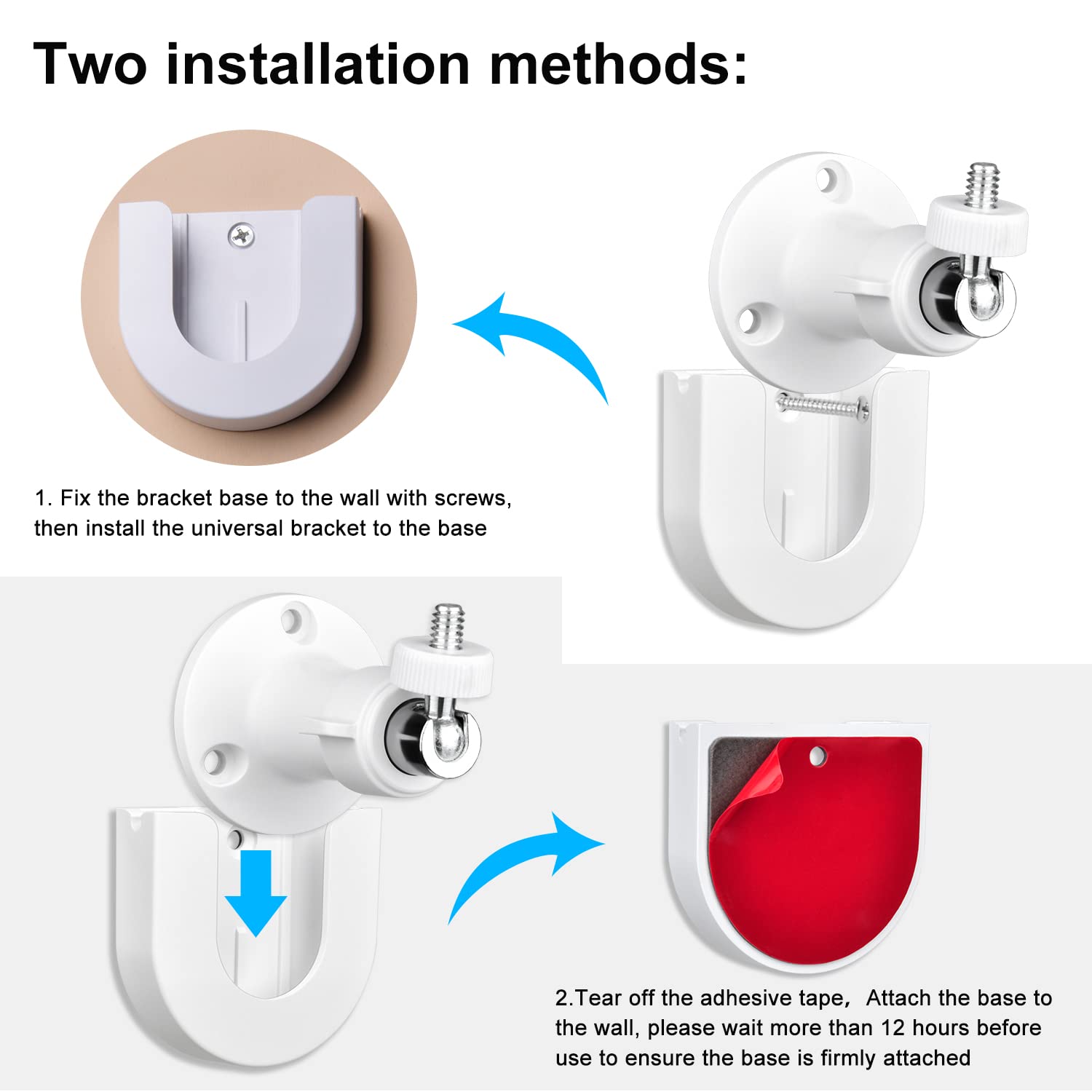Strong Adhesive Wall Mount for Ring Camera&Stick Up Cam Battery,Indoor Outdoor Mount Bracket for Arlo Pro/Pro 2/Pro 3/Ultra/Ultra 2,Ring indoor Cam, eufyCam E/2C