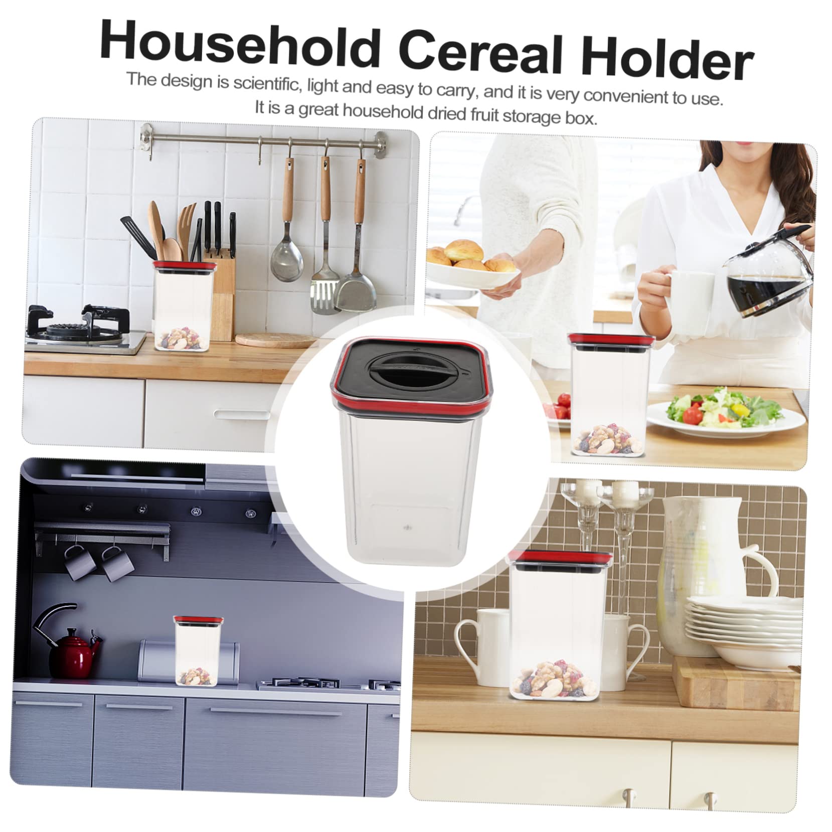 Mobestech Airtight Food Storage Container Plastic Container Vacuum Containers Ml Bean Kitchen Bucket for Airtight Sealed Food Coffee Rotary Seal Lid Leak Grain Flour Switch Empty Bins Rice