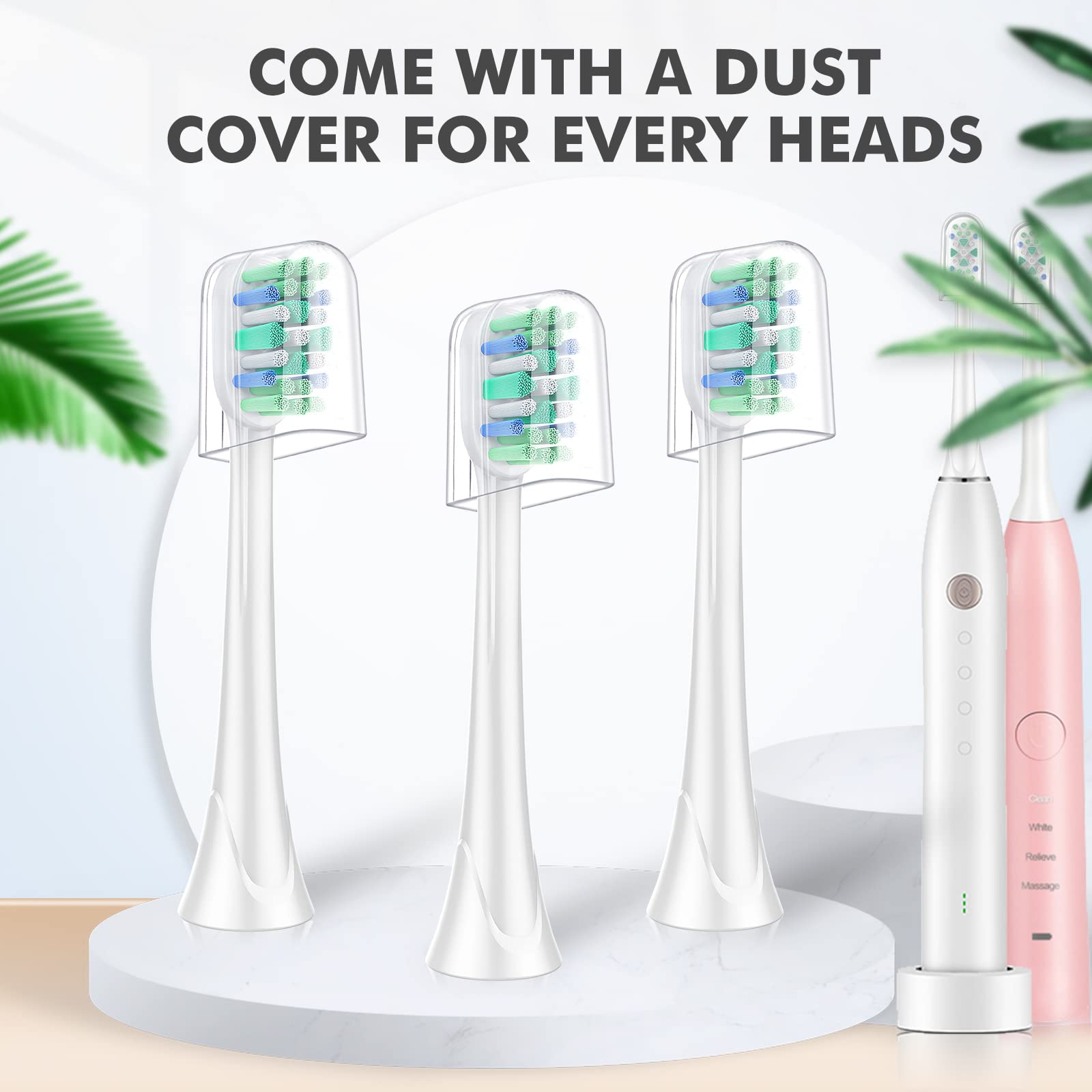 Toothbrush Replacement Heads Compatible with Philips Sonicare, 8 Pack, Electric Brush Head