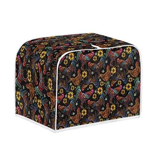 Yiekeluo Big Rooster Toaster Cover 2 Slice Bread Toaster Oven Dustproof Cover Kitchen Broiler Organizer Bag,Washable & Waterproof