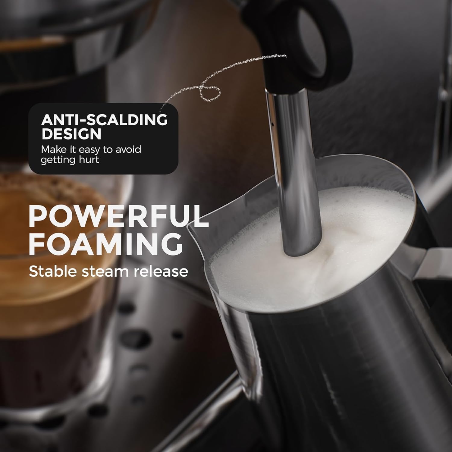 JASSY Espresso Maker Latte Makers 20 Bar Cappuccino Machine Compatible for NS Original Capsules with Milk Frother for Espresso/Cappuccino/Latte/Mocha/NS Capsules for Home Brewing