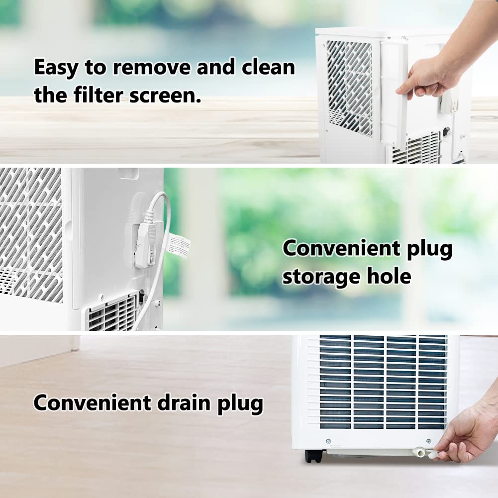 Portable Air Conditioners, 10000 BTU Portable AC Unit with Dehumidifier, Fan, Remote Control, 24H Timer, Freestanding Air conditioner for Cooling 300 Sq.Ft. Rooms, Low Noise