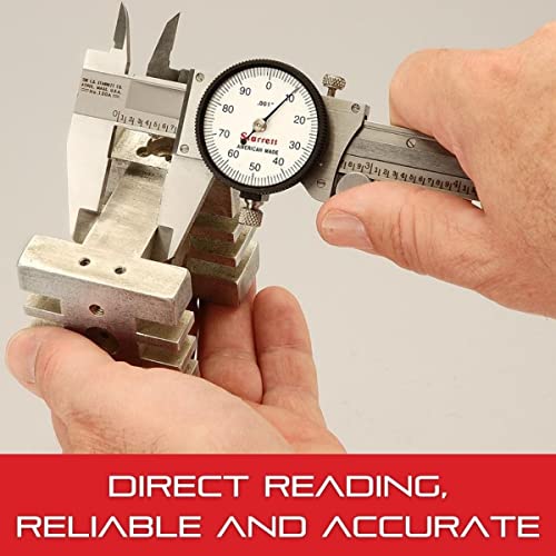 Starrett 120 Series Dial Slide Calipers for Accurate Measurement with Fitted Plastic Case - White Face, 0-6" Range, 0.001" Graduations - 120A-6