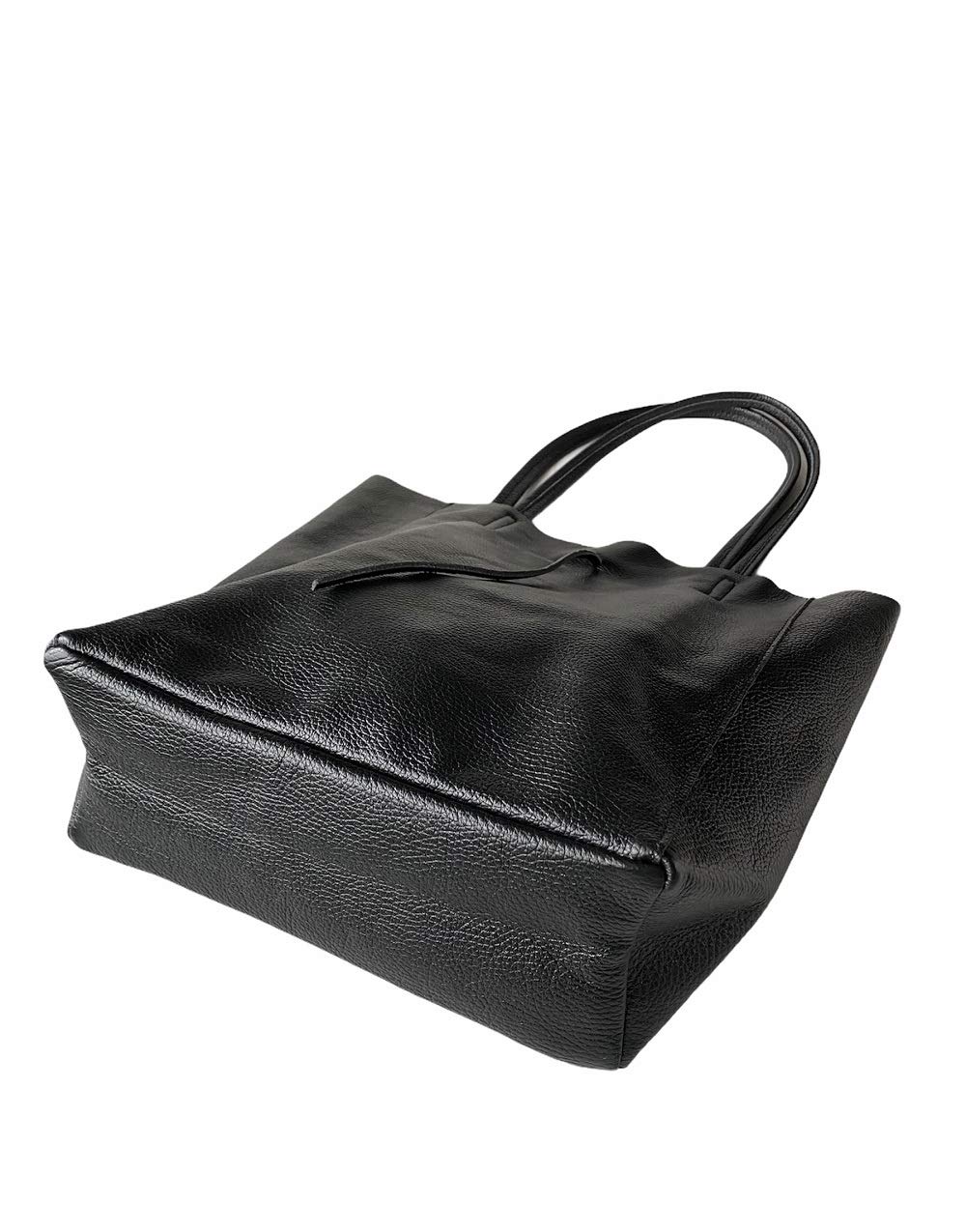 LaGaskta Taylor Tote Shoulder Bag Soft Italian Leather (Black)