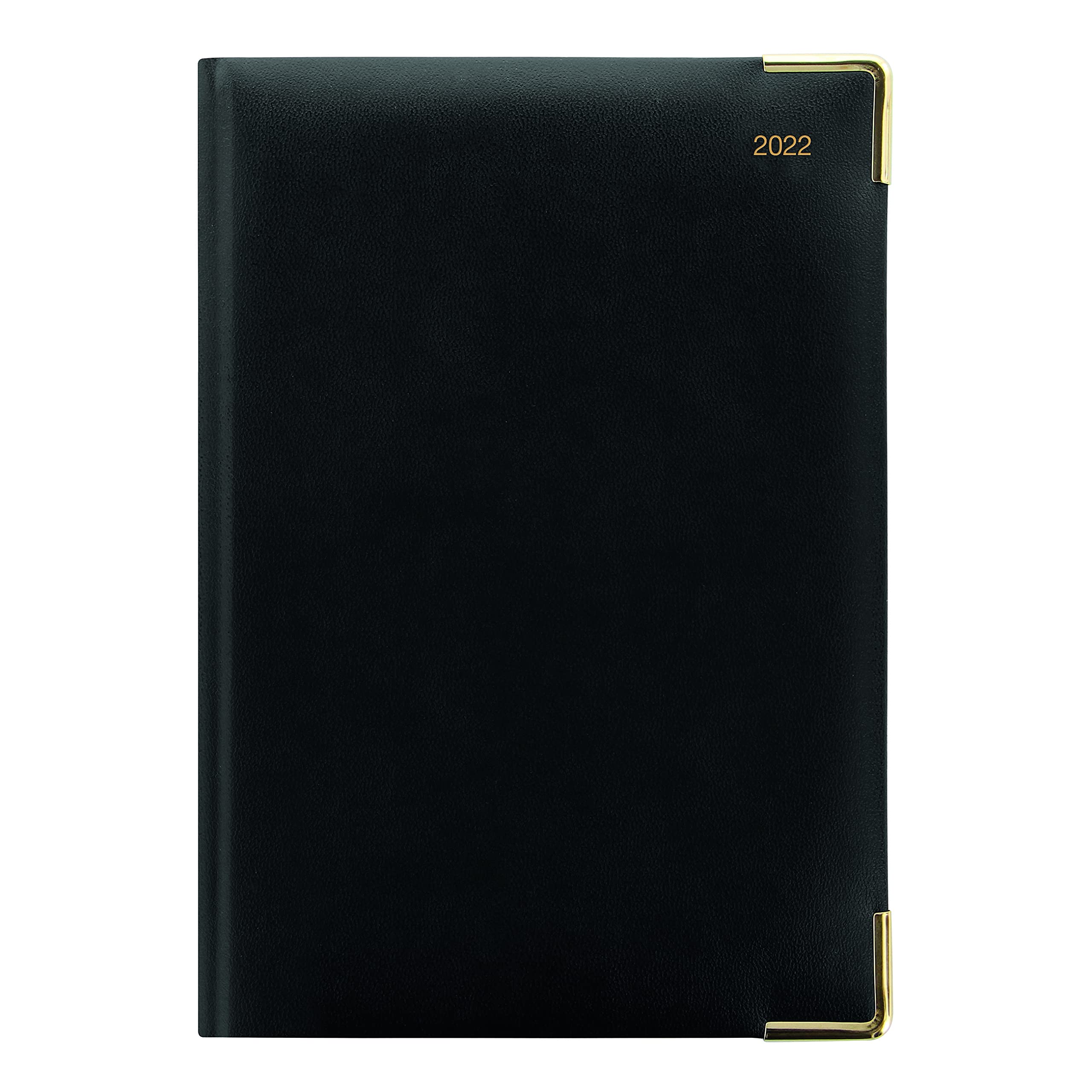 LETTS Classic Weekly Planner, 12 Months, January to December, 2022, Week-to-View with Appointments, Gold Corners, 8.25" x 5.875", Black (C32XBK-22)