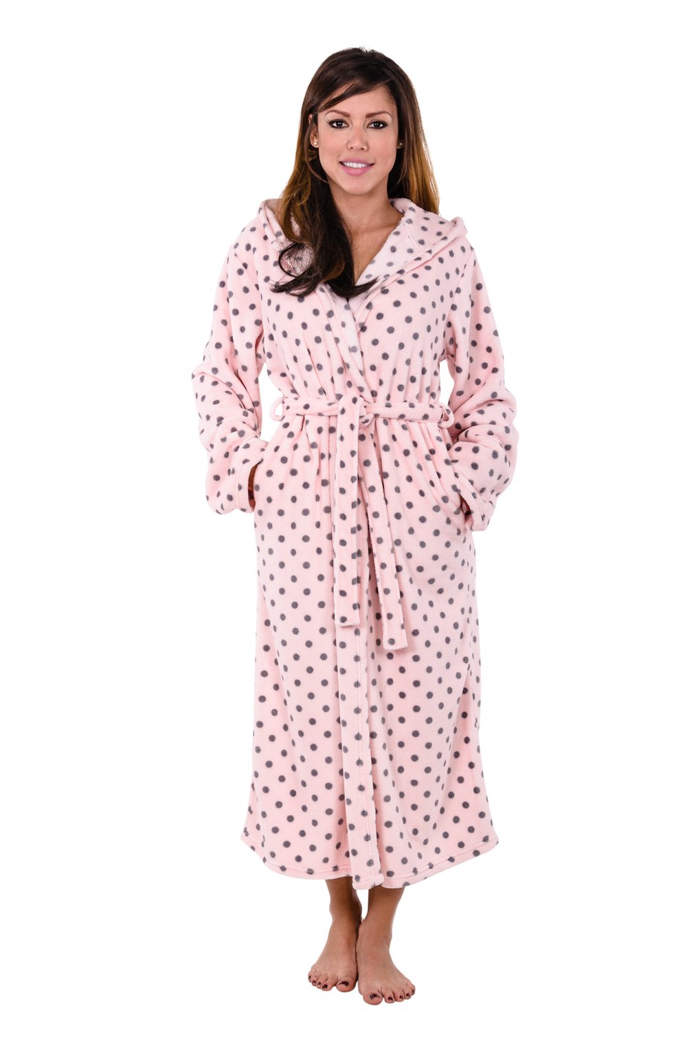 Hoodie Robe Plush Hooded Robe Spa Bathrobe Hoody Robe Long Robe
