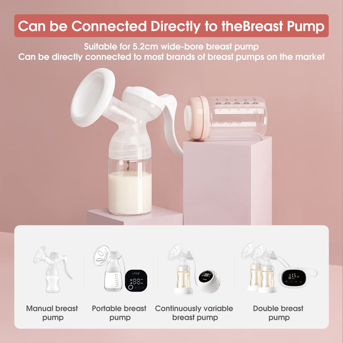 SEEDNUR Breastmilk Bottles 3pc Set with Leak Proof Lids 5oz 150ml Reusable Wide Neck Bottles Best for Breast Milk Collection & Storage Solution BPA Free Fits Most Breast Pumps