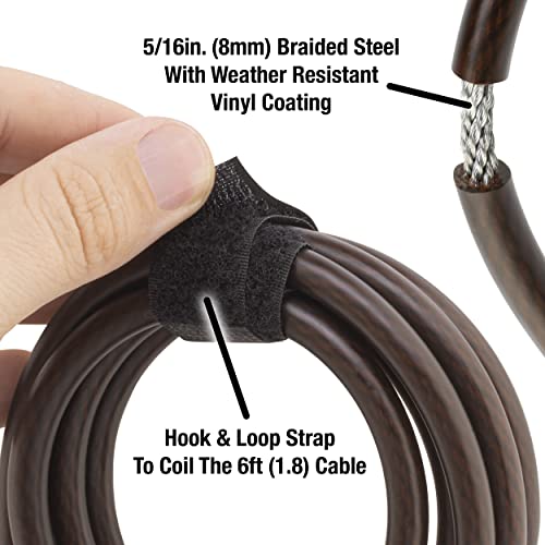 Master Lock Cable Lock, Python Adjustable Keyed Cable Lock, 6 ft. Long Cable, 2 Pack Mossy Oak Country DNA Camouflage