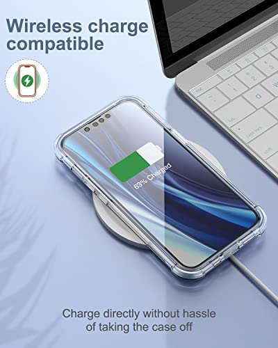 SURITCH for iPhone 13 Pro Clear Case 6.1" (Only), [Built-in Screen Protector] Full Body Protective Hard Shell+Soft TPU Phone Case for iPhone 13 Pro -(Full Clear)