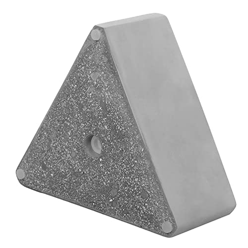 MyGift Unglazed Gray Cement Planter Pot with Drainage Hole and Plastic Plug, Indoor Mini Triangle Shaped Cactus Succulent Planter Poter