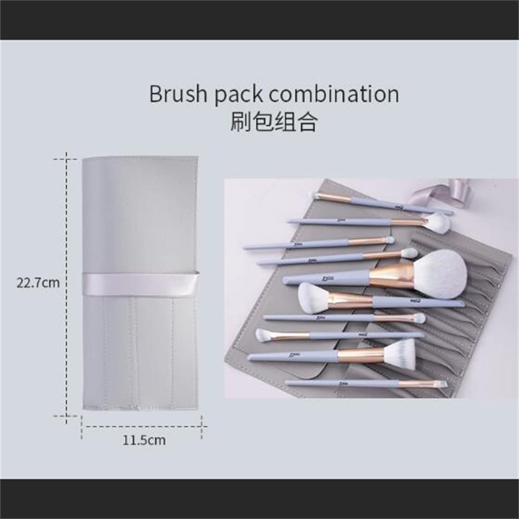 TREXD 10 Silk Blue Makeup Brush Set Novice Beginner Full Set Of Beauty Tools Loose Powder Brush Eye Shadow Brush