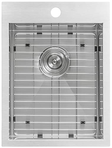 Ruvati 15 x 20 inch Drop-in Topmount Bar Prep Sink 16 Gauge Stainless Steel Single Bowl - RVH8110