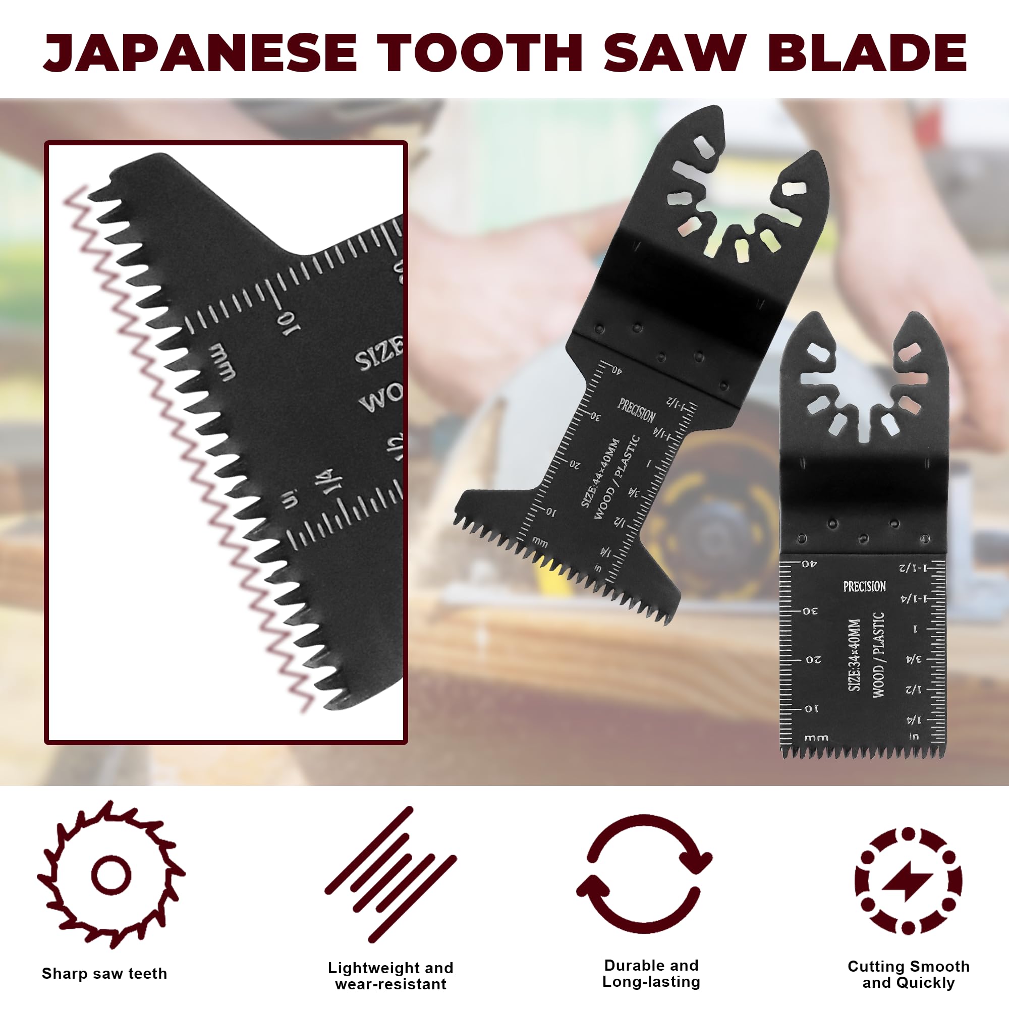 Vypart Universal Wood Metal Oscillating Multitool Quick Release Saw Blades - 24 PCS Dewalt Multi Tool Blades Kits - Fit for Dewalt Ridgid Ryobi Milwaukee Chicago Craftsman