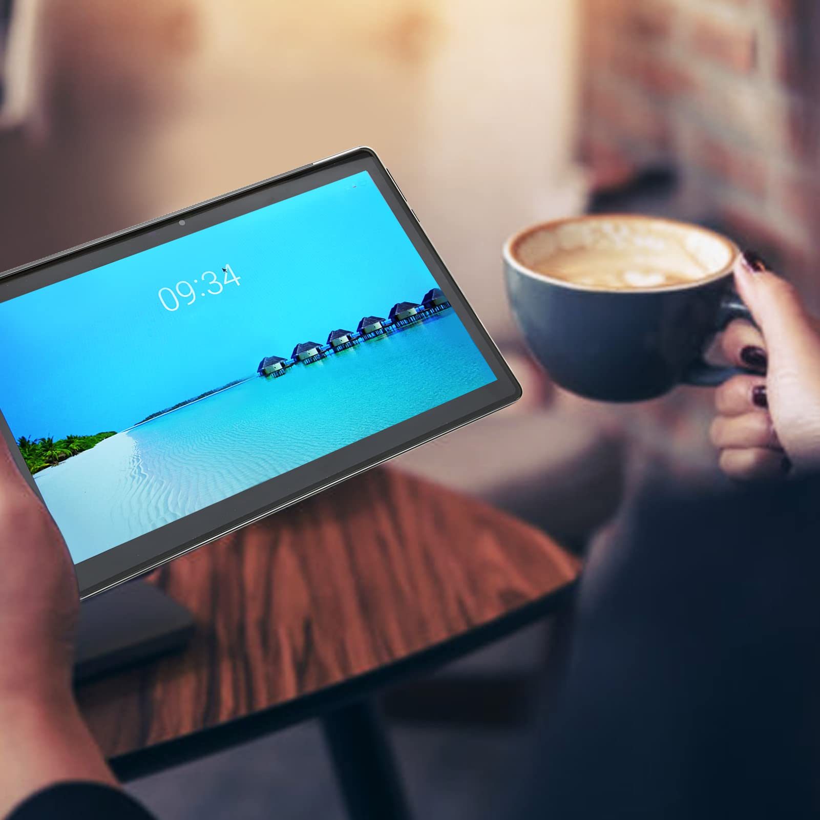 Tablet PC for Android 8.0, 11.6in Large Screen 4GB RAM 128GB ROM MT6797 10 Core CPU 4G LTE Dual SIM Tablet, 5MP Front 13MP Rear Wide Viewing Angle 100‑240V(Black)