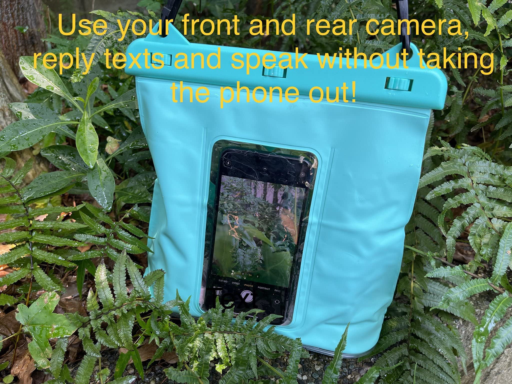 LAQ DESiGN STAYDRY Double Sided Perspective Waterproof Storage Bag with Adjustable strap, Dry Bag with Screen Touchable Inter Pocket (Whale) (Blue)